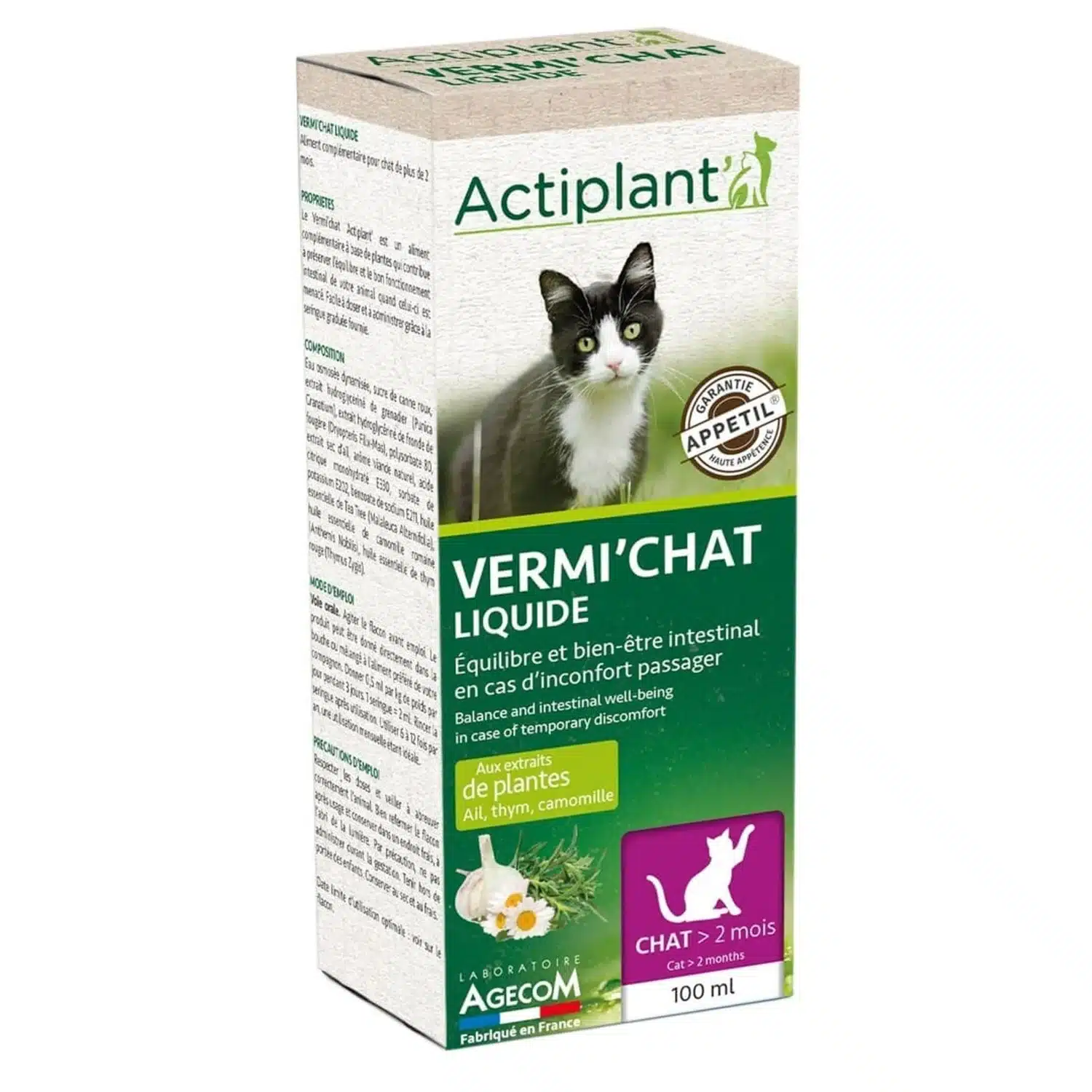 Vermi’Chat Liquide 100 ml – Complément Naturel pour le Confort Digestif ...